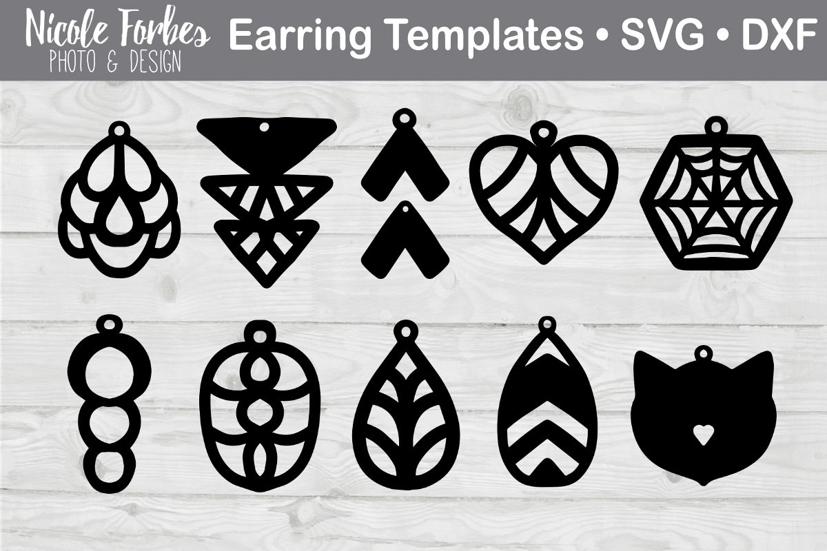  Faux Leather Earring Templates SVG Cut File