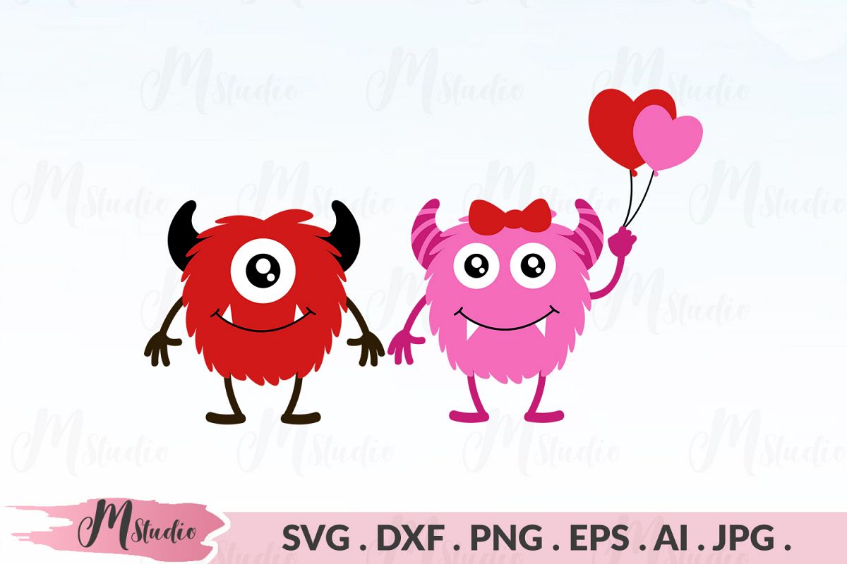 valentine monsters svg