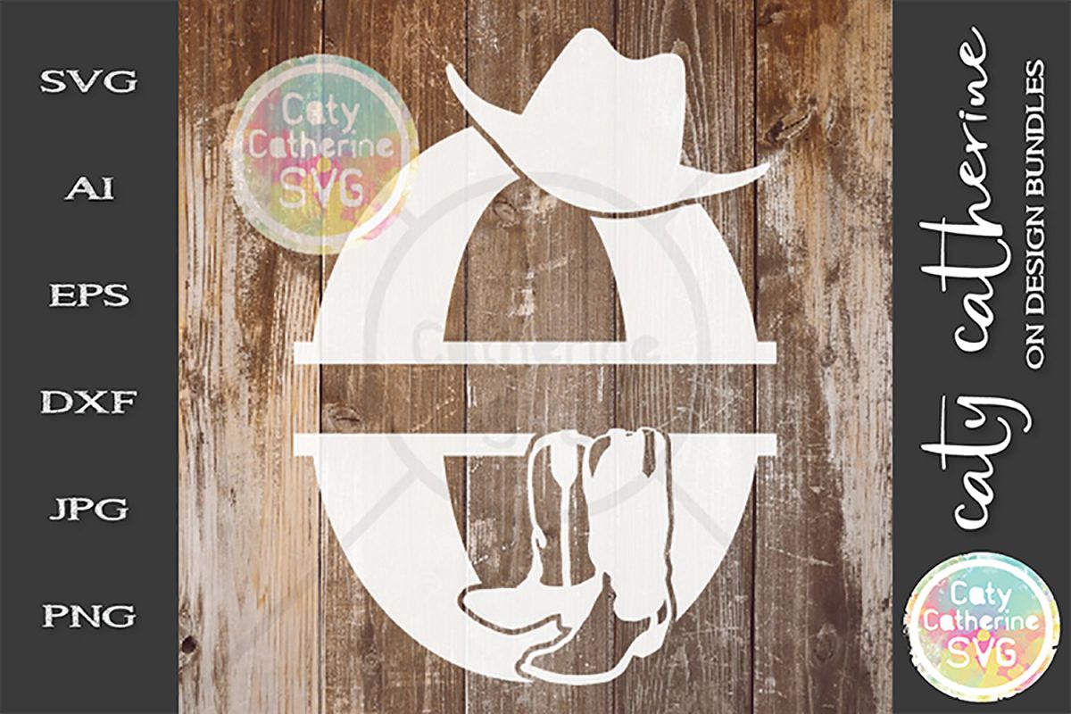 Letter O Cowboy Monogram SVG Includes Cowboy Boots