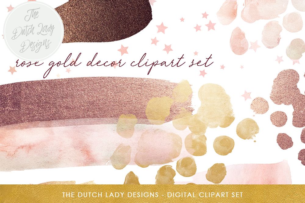 Watercolor & Glitter Paint Clipart