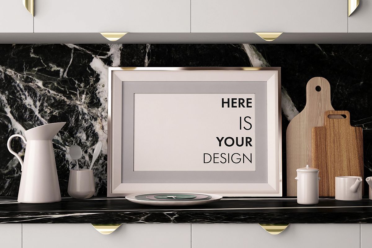 10 Mockups posters in the kitchen