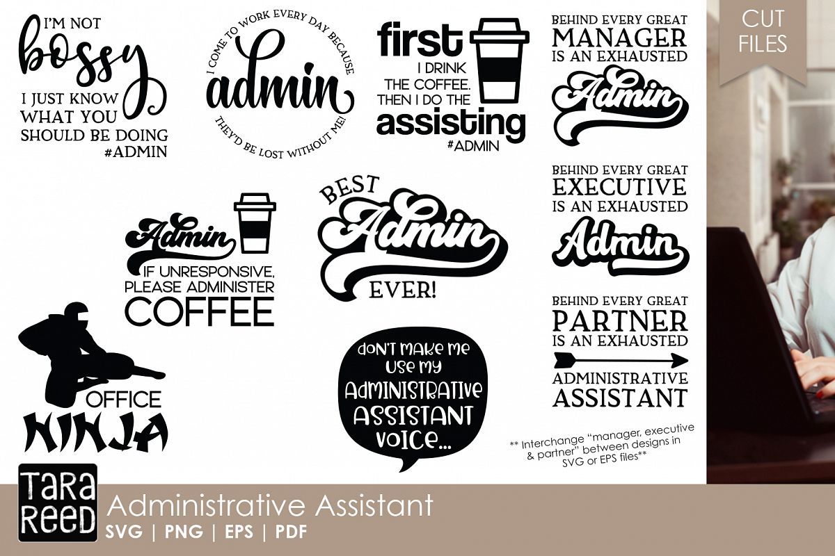 Administrative Assistant - Office SVG and Cut Files (188955) | Cut ...