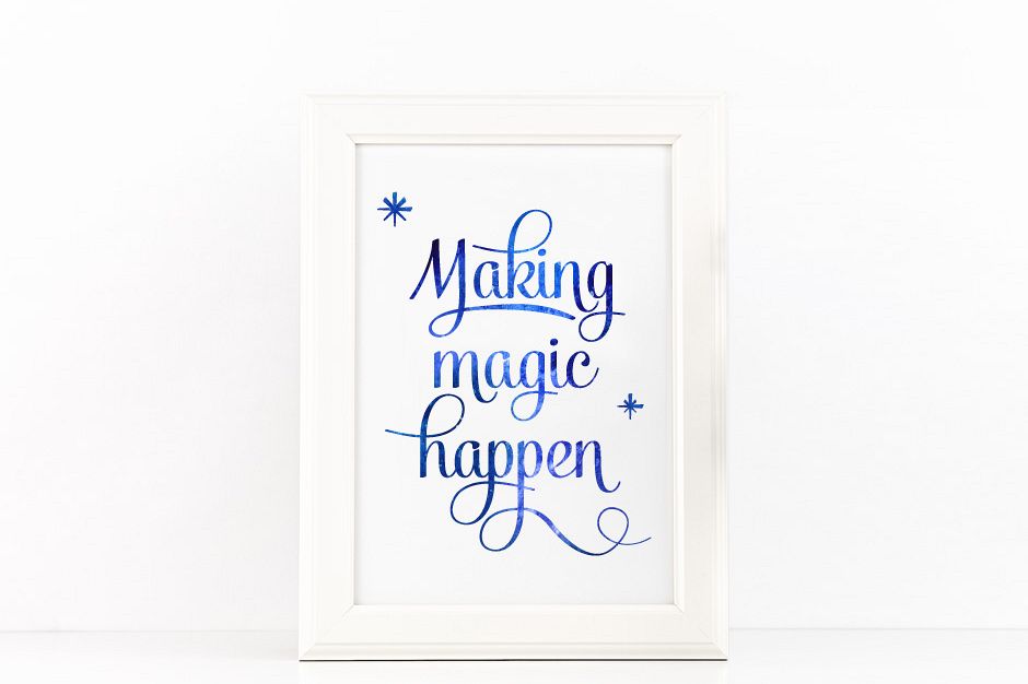 Making Magic Happen Poster Inspirational Quote to Print in Space Blue ...