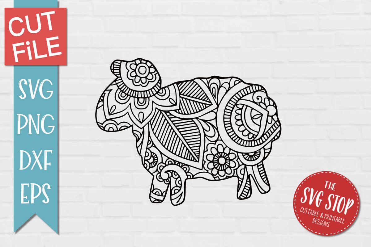 Zentangle Sheep - SVG, PNG, DXF, EPS
