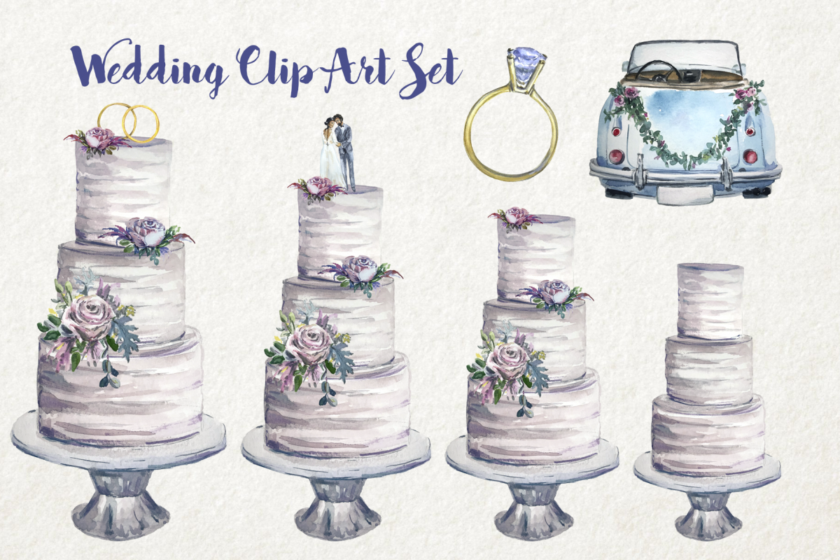 Watercolor Wedding Clip Art