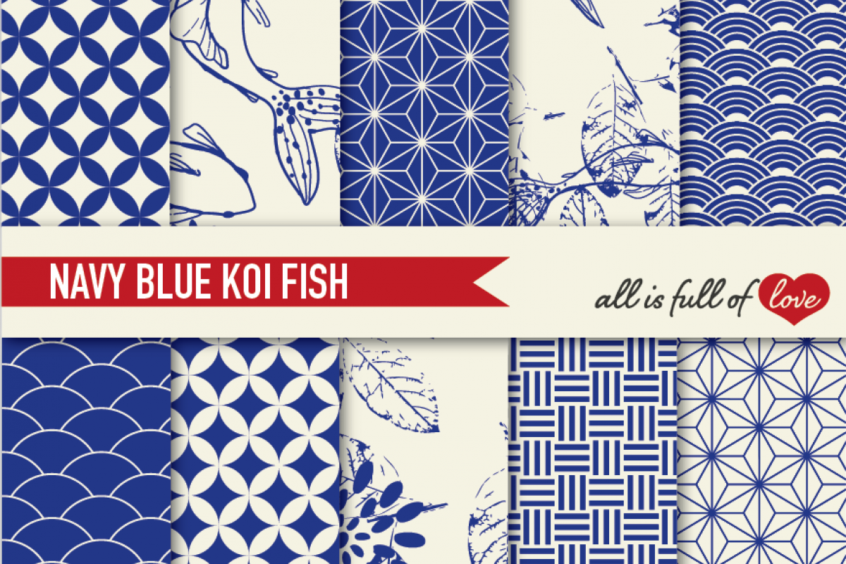 Japanese Backgrounds Navy Blue Digital Graphics (33684) | Textures ...