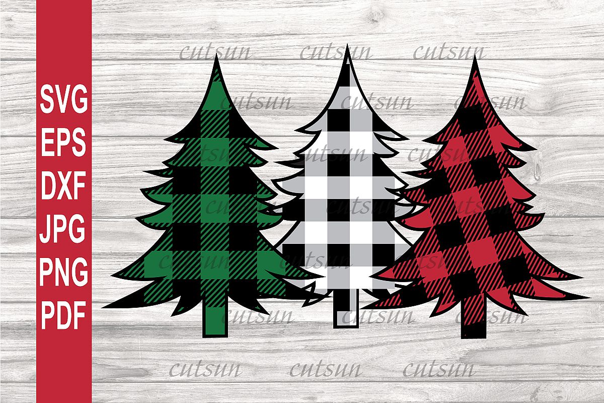 Christmas trees Plaid SVG