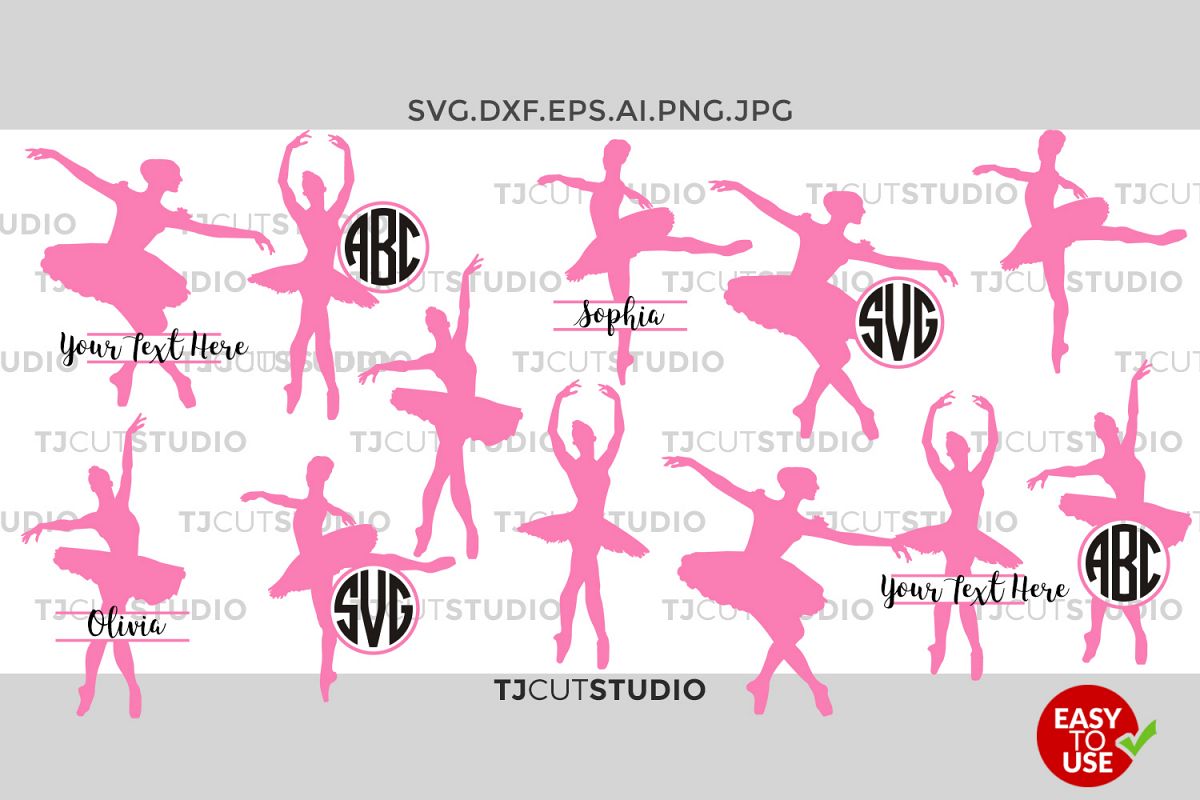Ballet Svg, Ballet Monogram, Ballet Svg Files, Ballerina SVG Files, for ...
