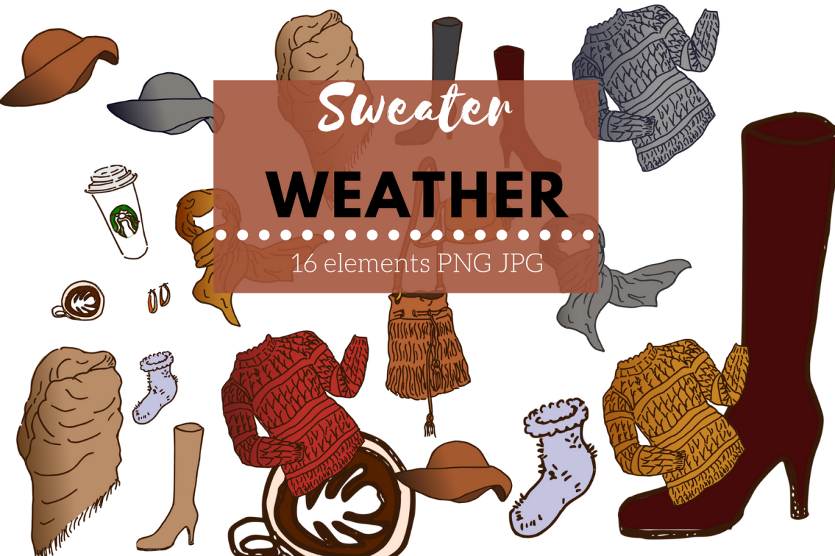 Sweater Weather Clip Art (44958) | Illustrations | Design Bundles