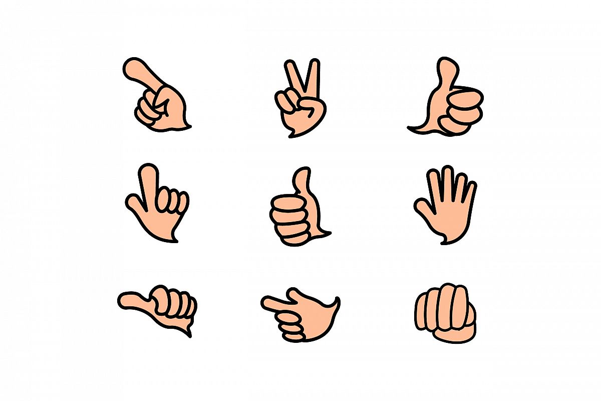 Vector Hand Icon Symbol Set