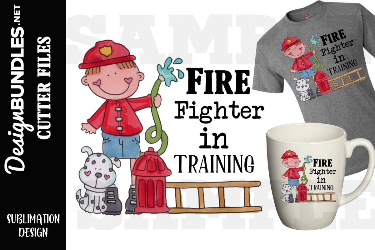 Fire Fighter In Training Sublimation Design