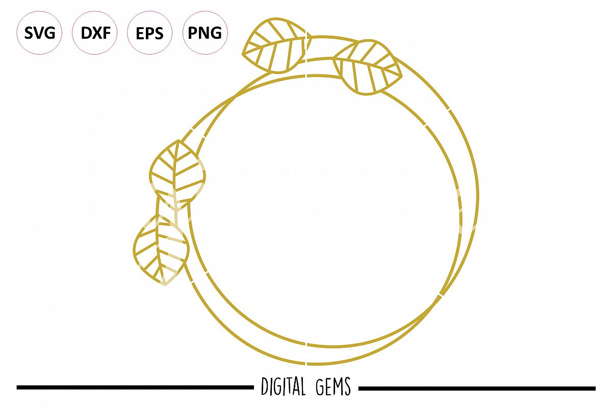 Leaf monogram frame SVG / DXF / EPS / PNG files