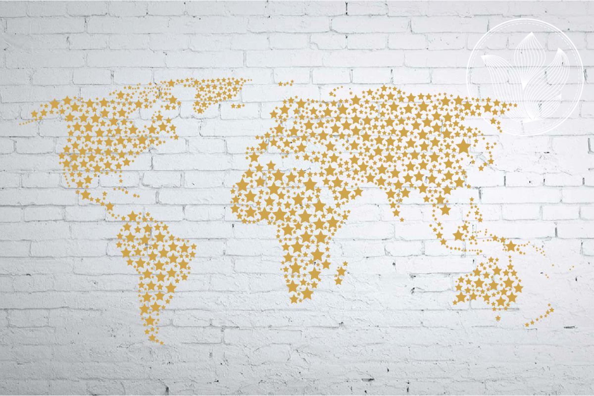 Map of the world stars map jpg, png, eps, svg, dxf, pdf