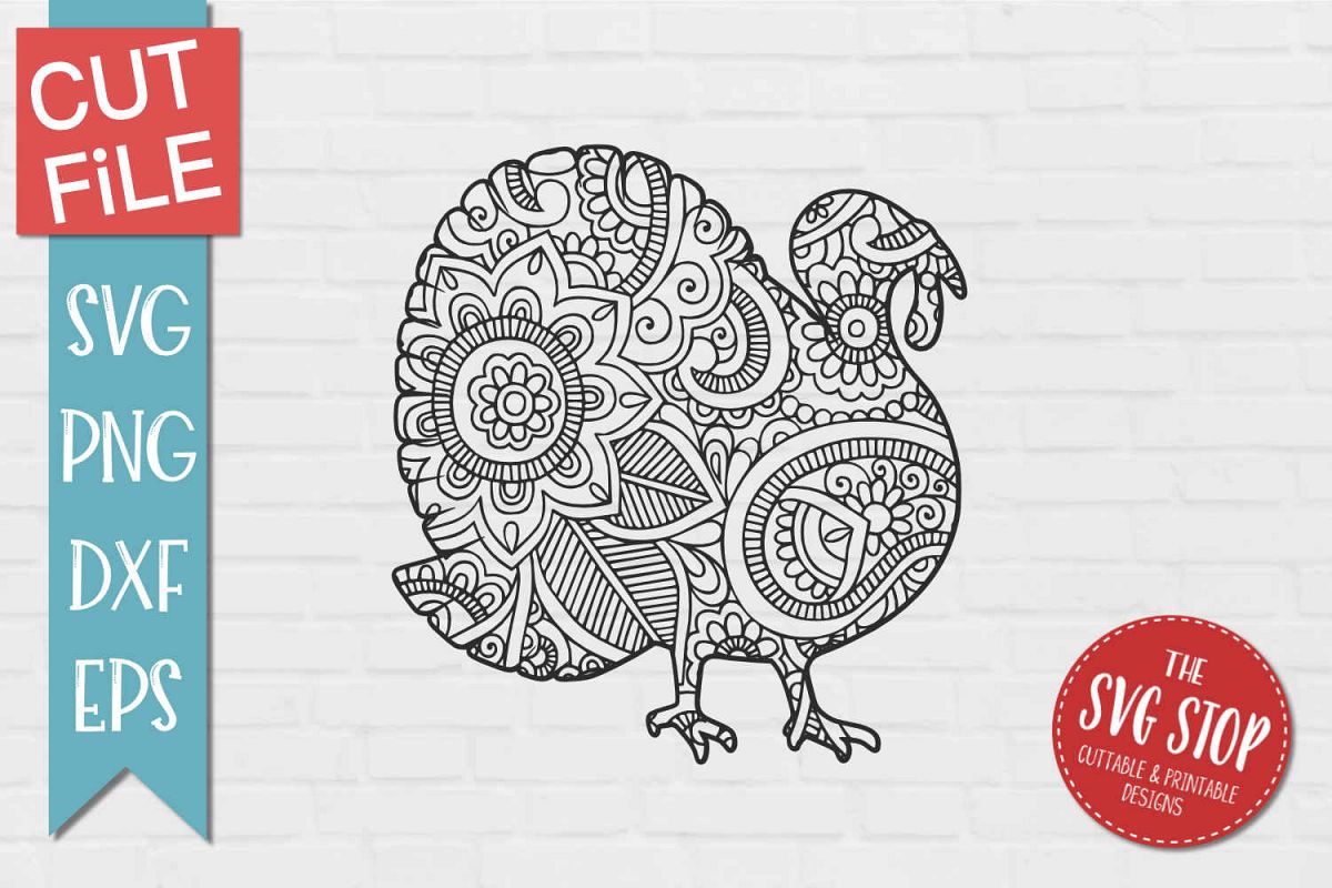 Zentangle Turkey - SVG, PNG, DXF, EPS (343094) | SVGs | Design Bundles
