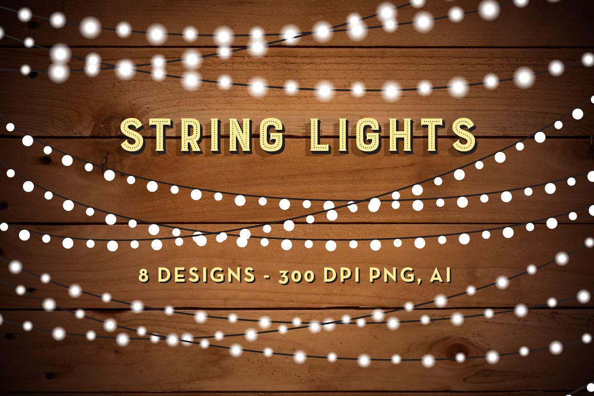 String Lights Clip Art Set - PNG, AI