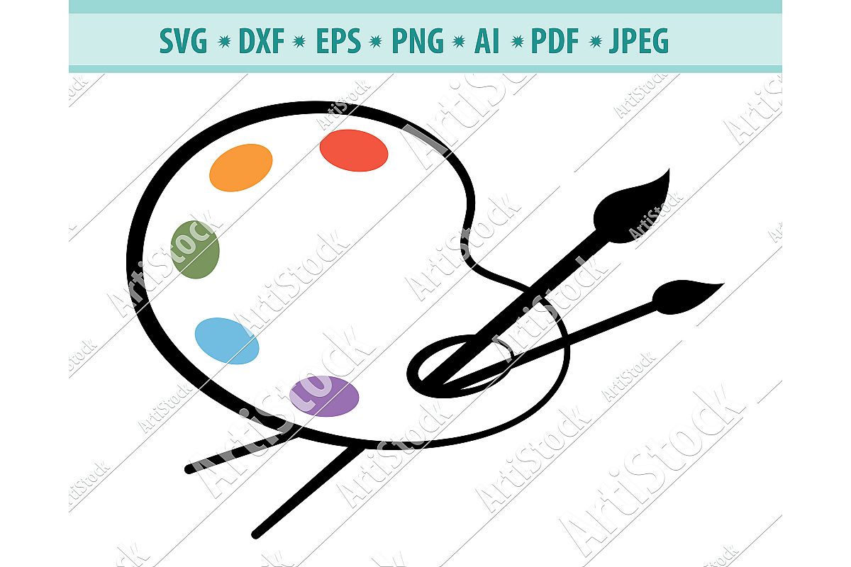 Artist Paint Palette SVG, Brush Svg, Art Svg, Dxf, Png, Eps (446193 ...