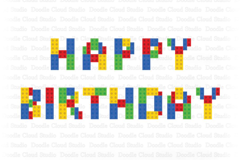 Happy Birthday Alphabet SVG, Building Blocks Alphabet,