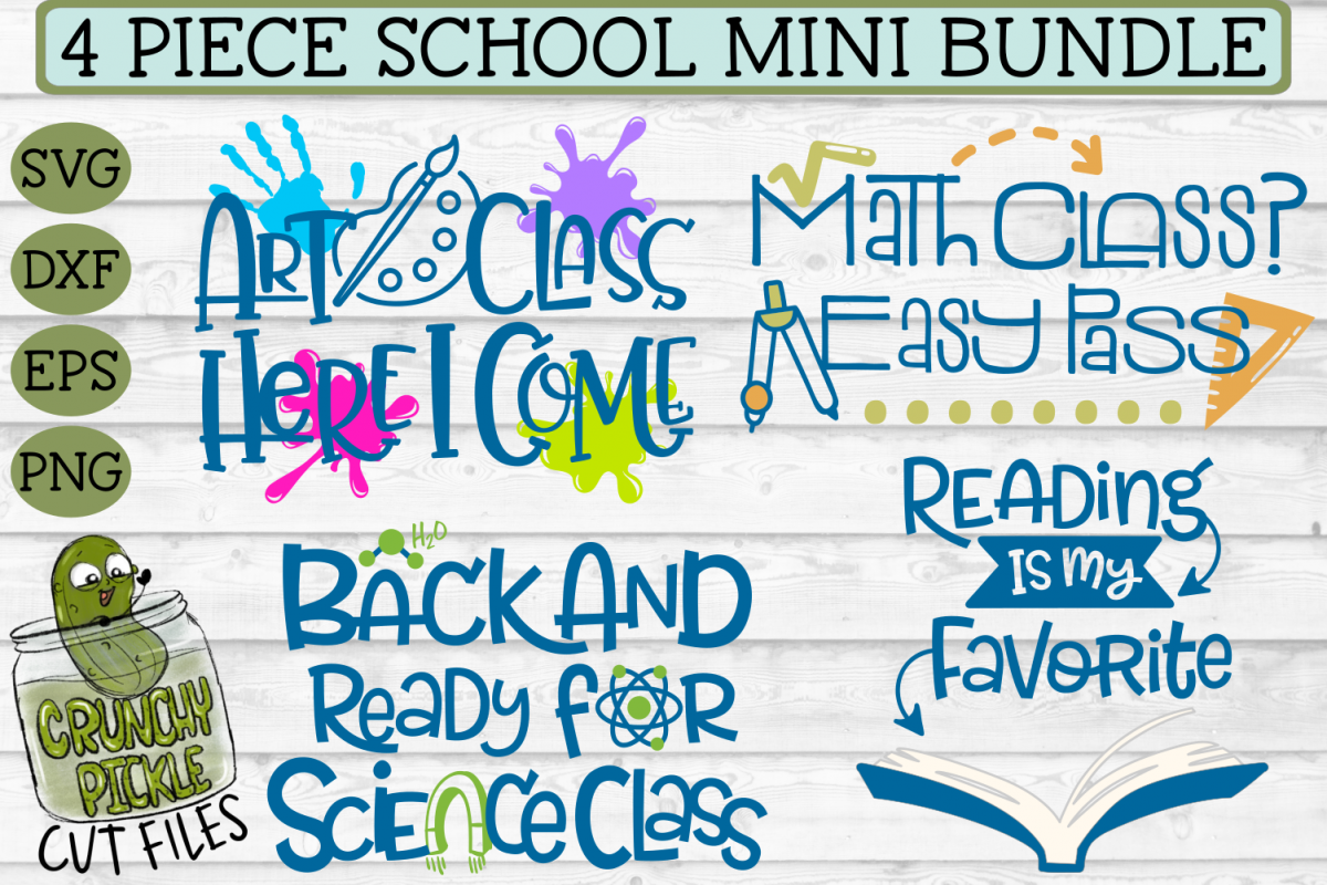 SVG Bundle Favorite Classes 4 Piece Set / School / Teacher (144516 ...