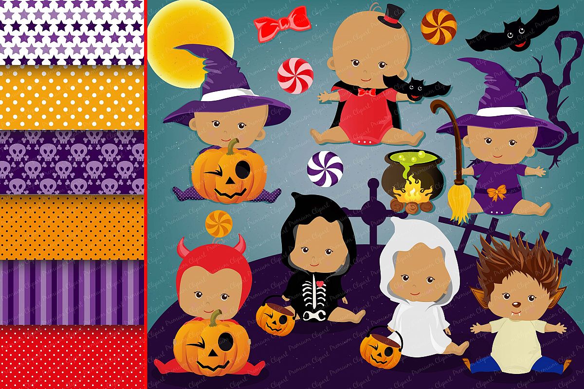 Halloween baby clipart, Haloween baby graphics