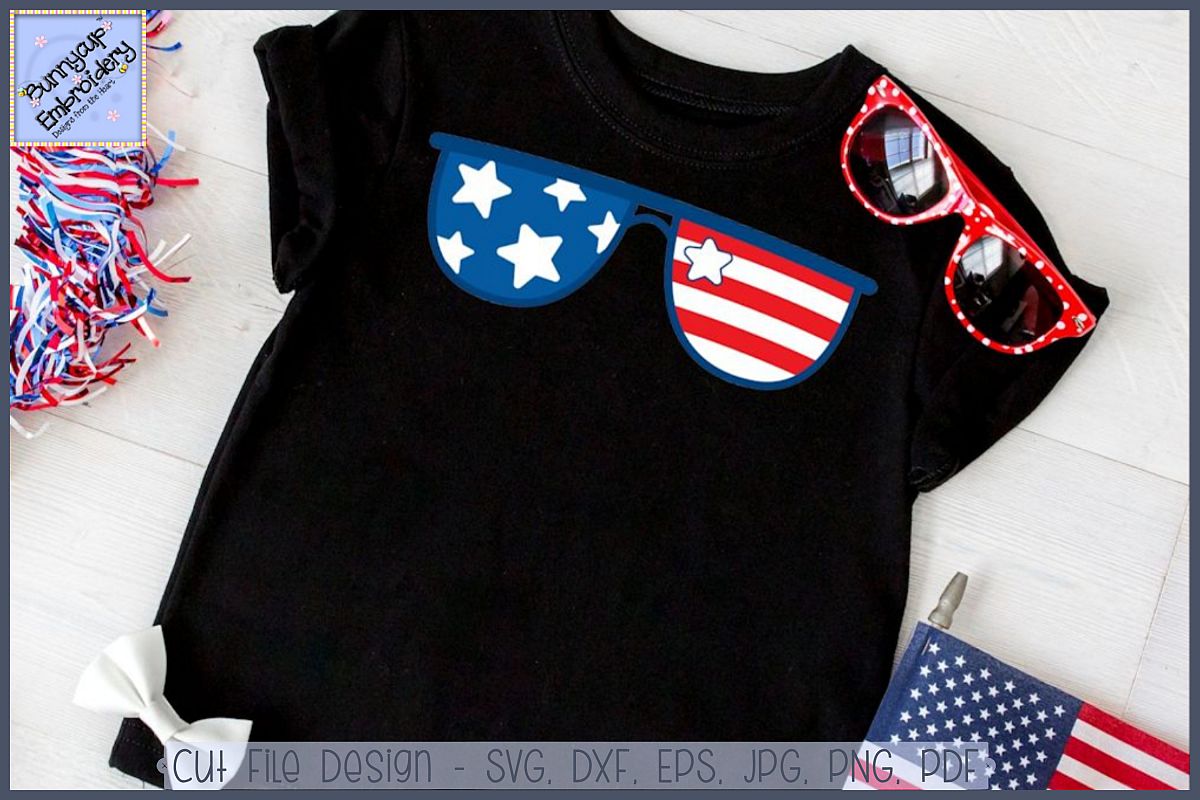 Patriotic Sunglasses SVG Cut File and Clipart