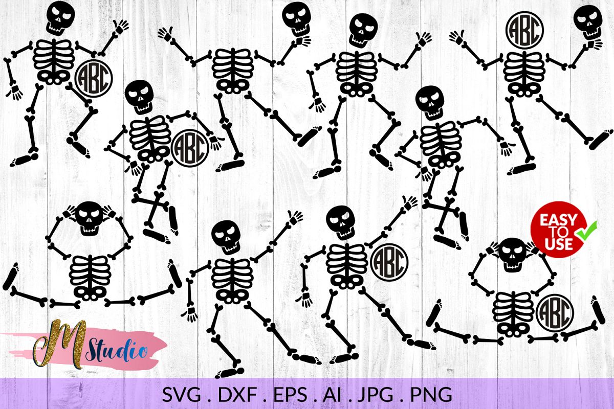 Skeleton svg svg, Monogram , for Silhouette Cameo or Cricut