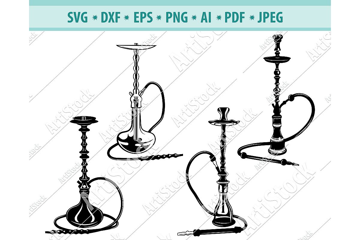 HOOKAH SVG, Hookah pipe svg, Hookah clipart ,Dxf, Png, Eps