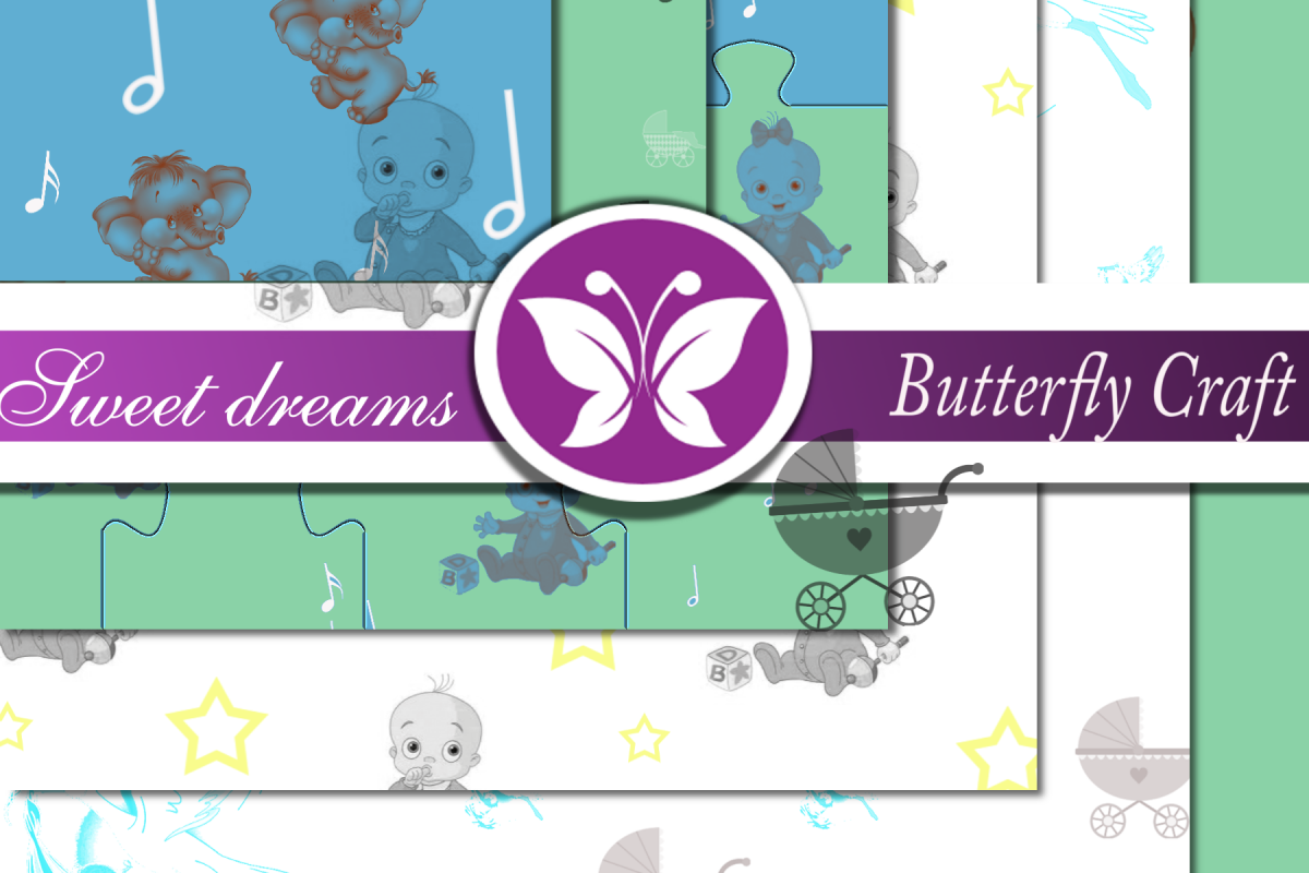 Sweet dreams digital paper, Baby shower digital paper