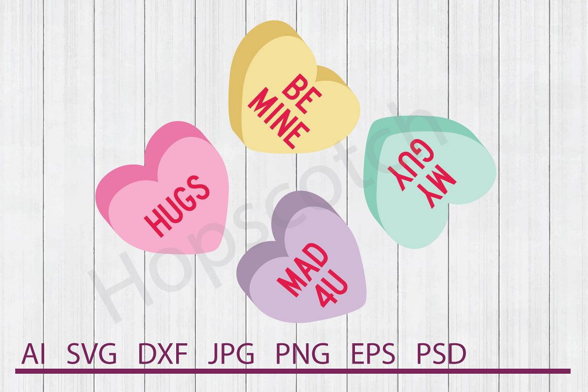Candy Hearts SVG, DXF File, Cuttable File (156895) | SVGs | Design Bundles