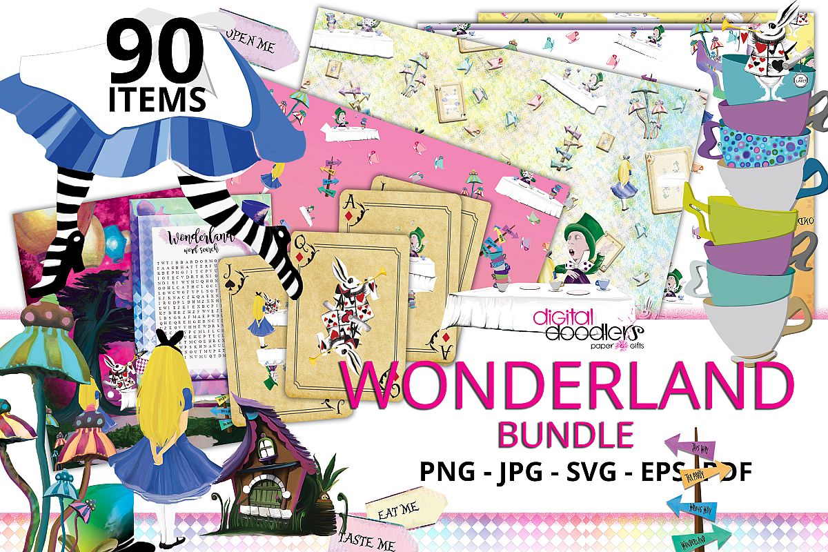 Wonderland Bundle (112579) | Printables | Design Bundles
