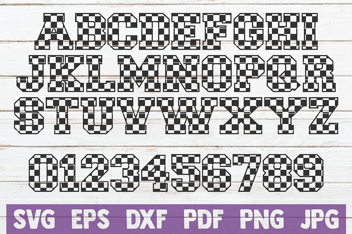 Checkered Alphabet and Numbers