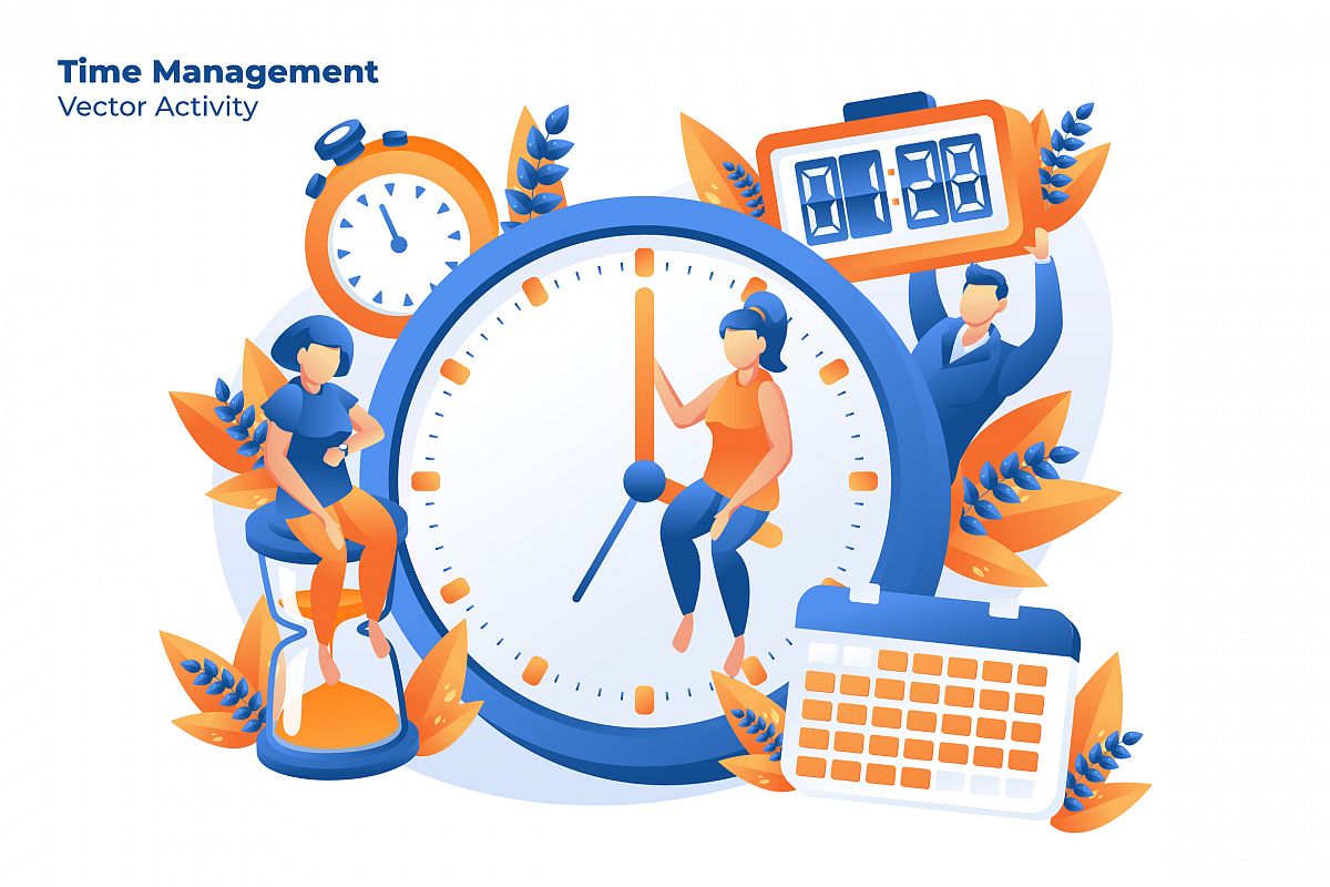 Time Management - Vector Illustration (318261) | Illustrations | Design ...