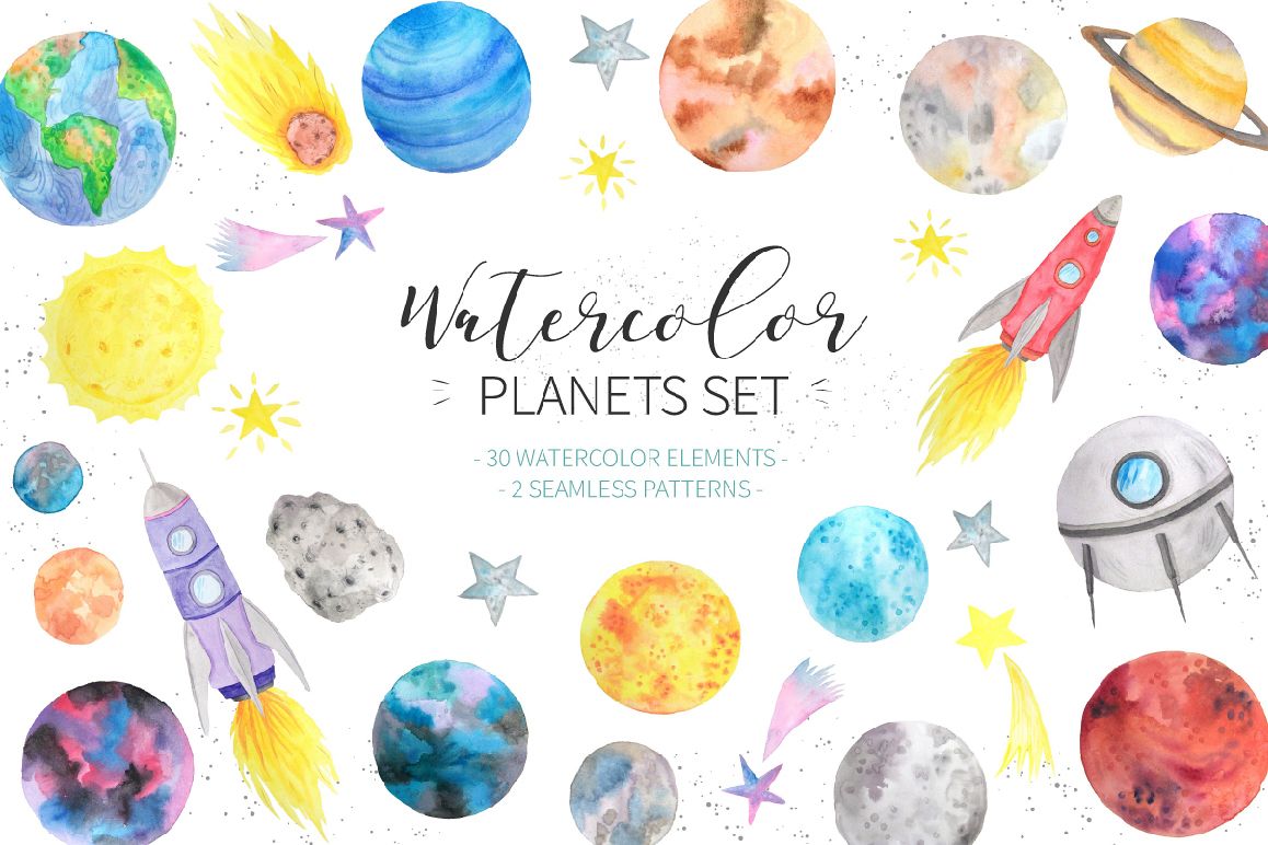 Watercolor Planets