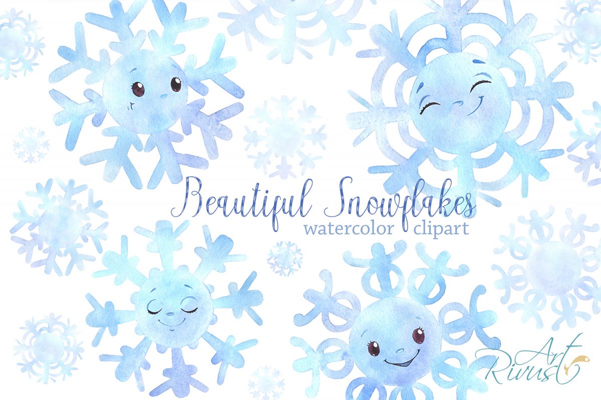 Cute snowflakes clipart PNG download. Christmas clip art.