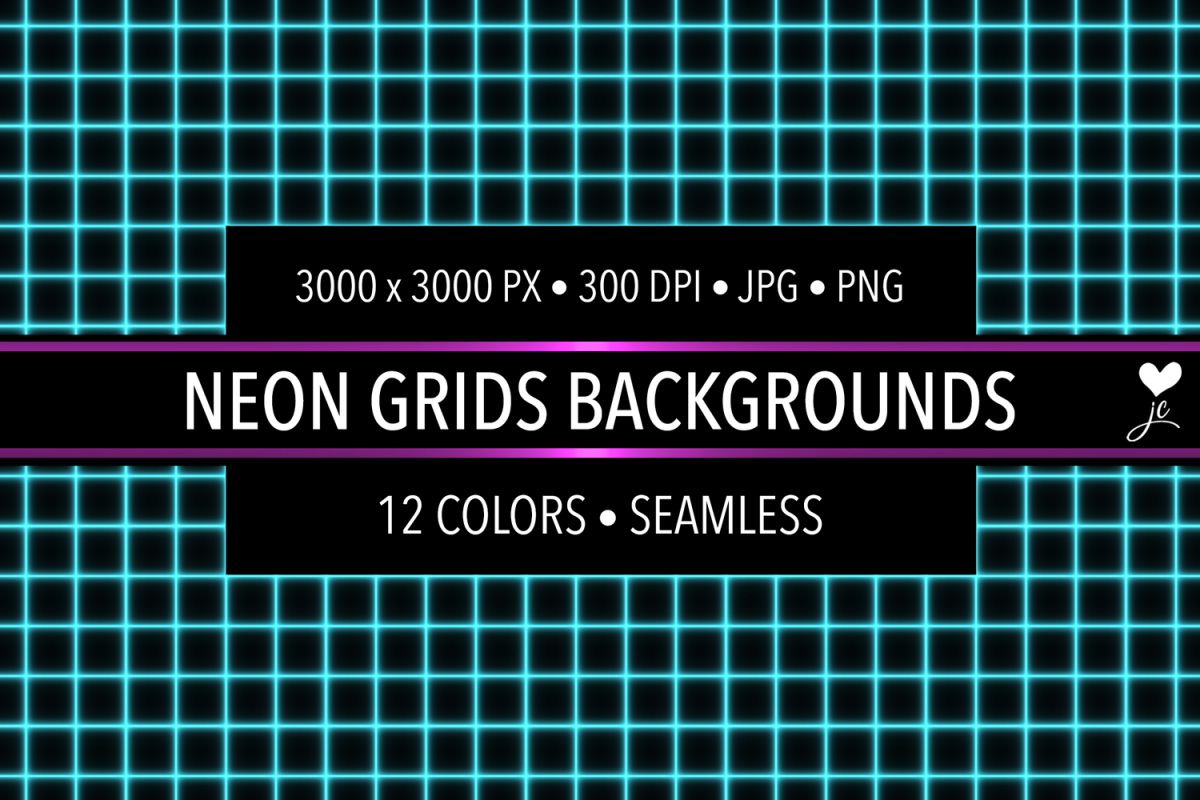 Neon Grids Backgrounds (57067) | Textures | Design Bundles