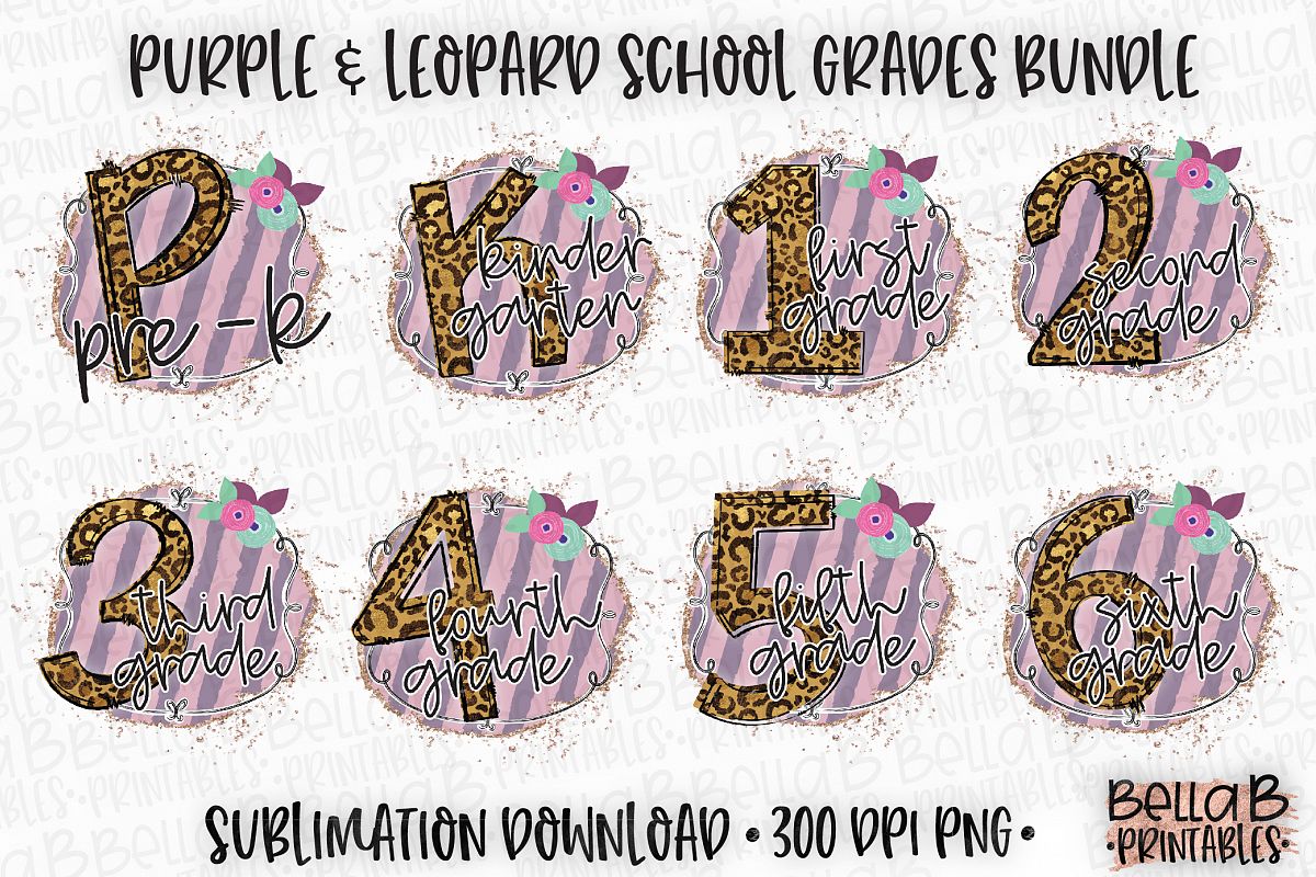 School Grades Sublimation Designs Bundle, Back To School