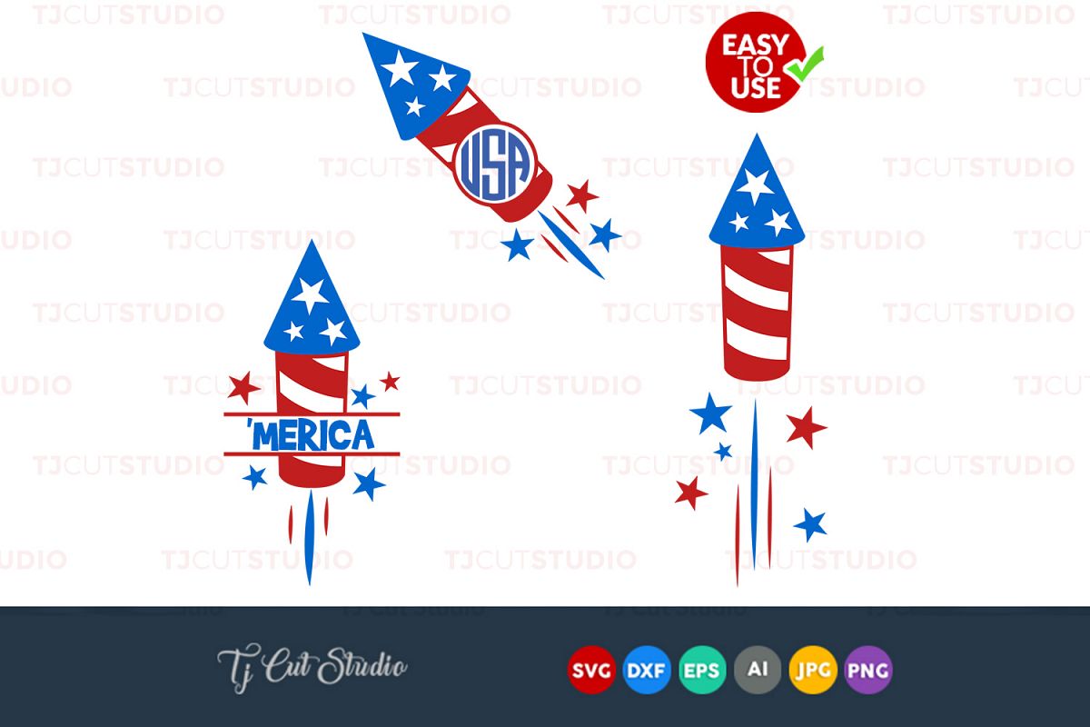 Firecracker svg, Fireworks Svg, 4th of July svg, Files for Silhouette ...