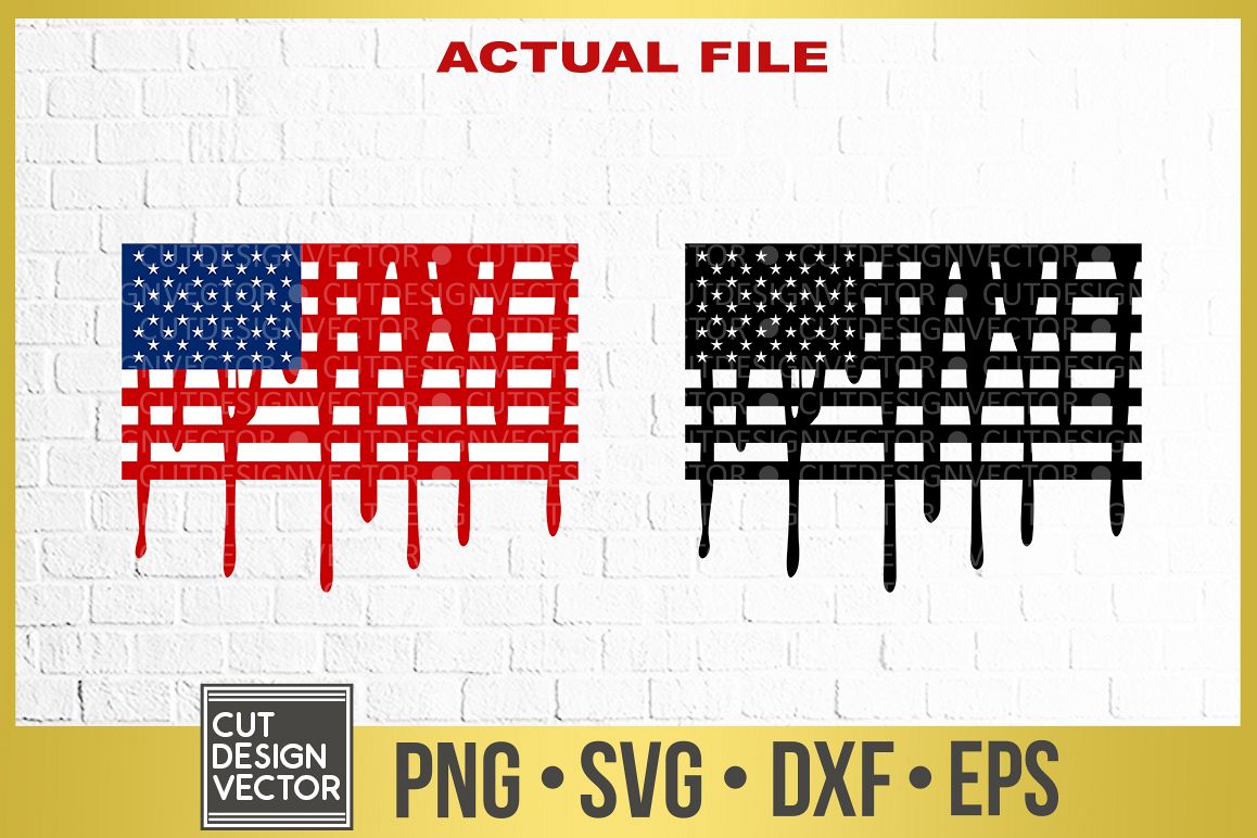 Dripping American Flag SVG