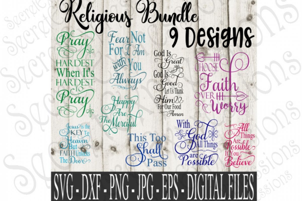 Religious SVG Bundle 9 Designs (102367) | SVGs | Design Bundles