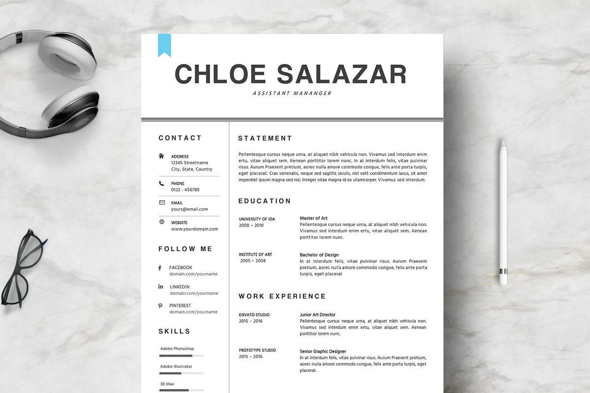 Chic Resume Template CV