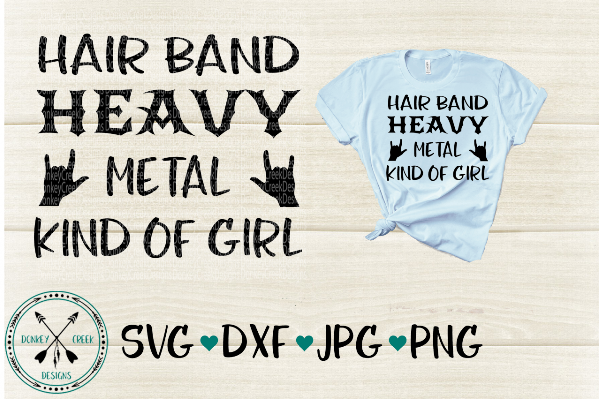 Hair Band Heavy metal Girl SVG