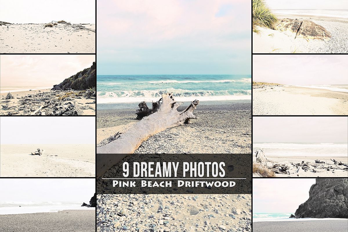 9 Dreamy Pink Beach Photos (85075) | Nature | Design Bundles