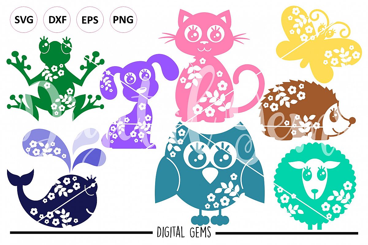 Floral Animal bundle SVG PNG EPS DXF files (109530) | SVGs | Design Bundles