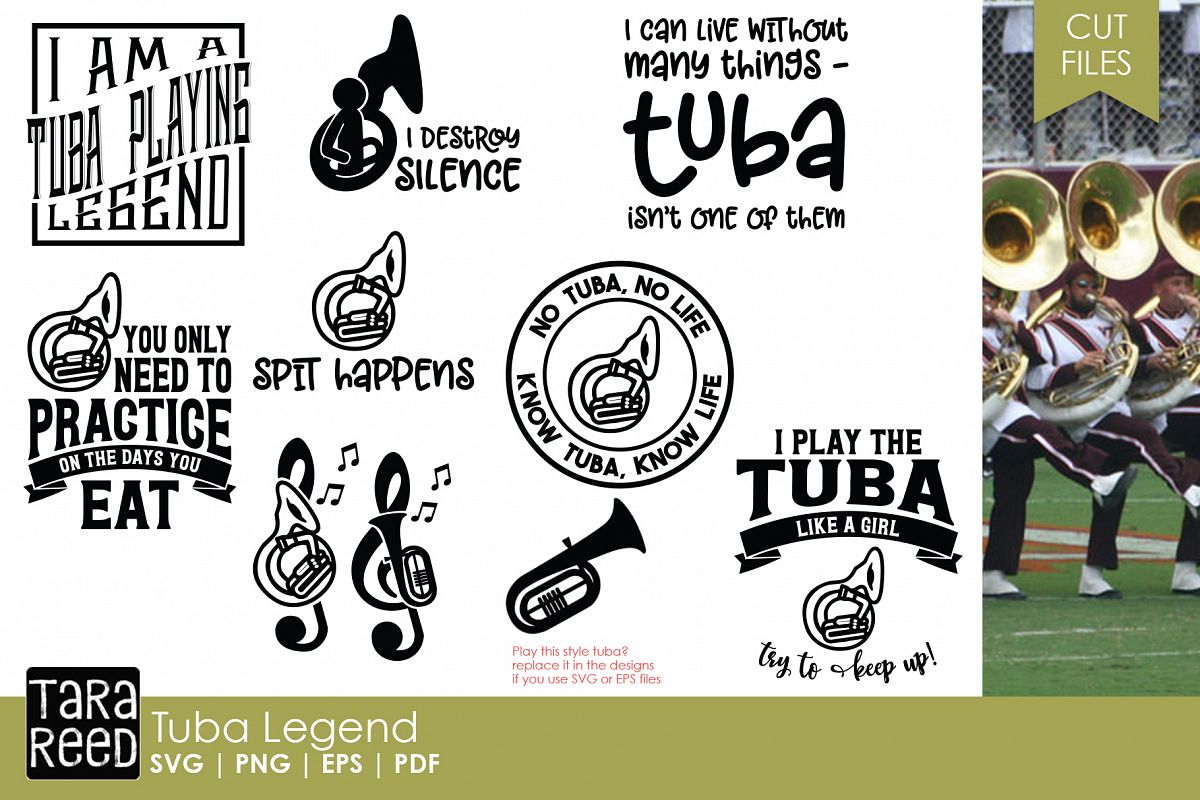Tuba Legend - Tuba SVG & Cut Files for Crafters