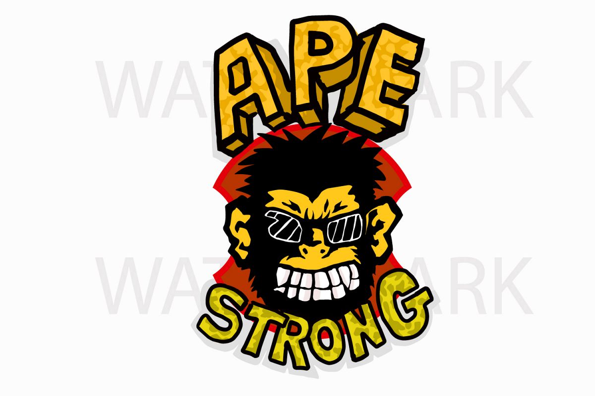 Ape Strong Badge Logo - JPG PNG SVG - Hand Drawing Image (97957 ...