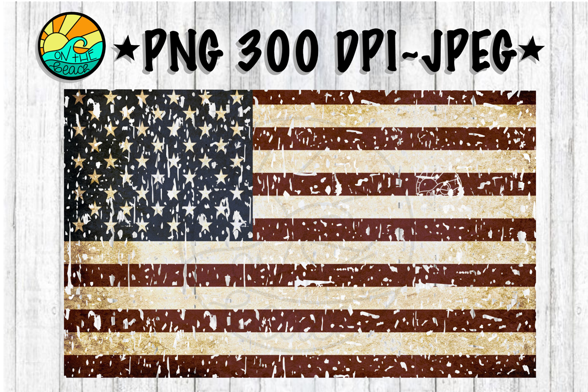 USA Flag - Vintage - Distressed - PNG 300 DPI - JPEG