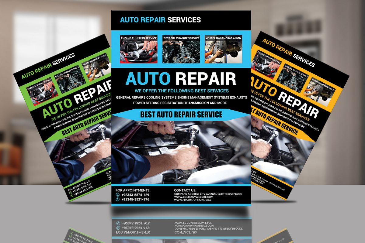 Auto Repair Flyer Design 188723 Flyers Design Bundles