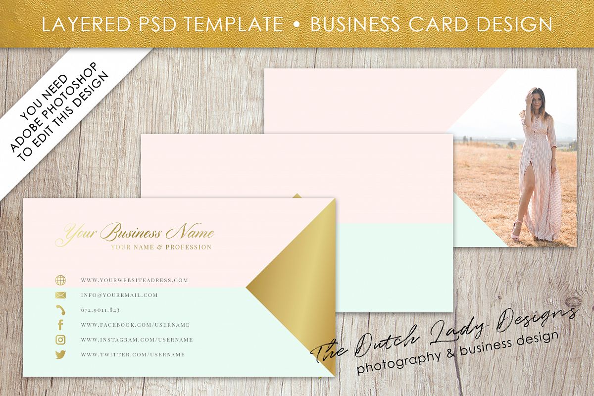 Business Card Template for Adobe Photoshop - Layered PSD Template ...