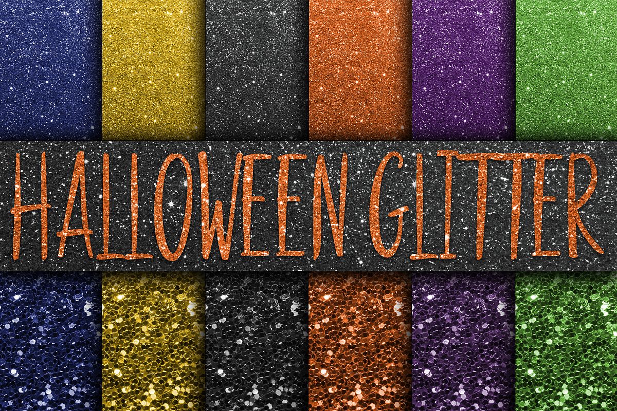 Halloween Glitter Digital Paper Textures (98471) | Textures | Design ...
