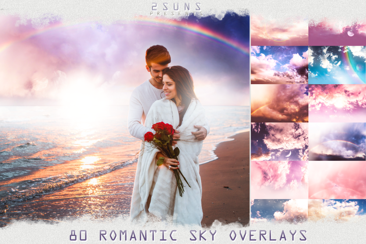 80 Romantic Sky Overlays, Pastel sky, sky overlay textures