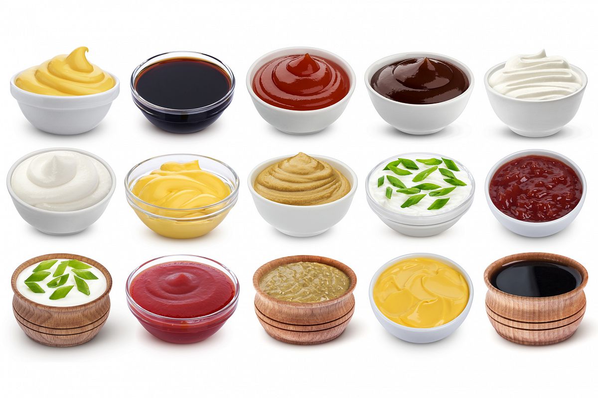 Different sauces isolated on white background (210011) | Food and Drink ...